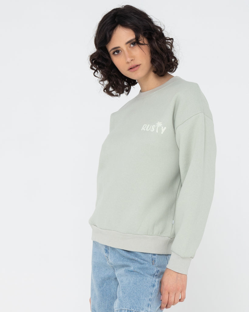 RUSTY PALM RELAXED CREW FLEECE | Rusty EU
